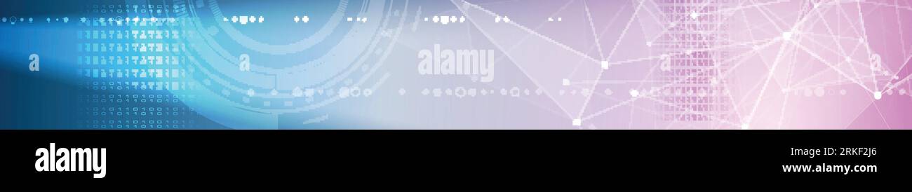 Abstract bright futuristic tech web header banner design with HUD gear ...