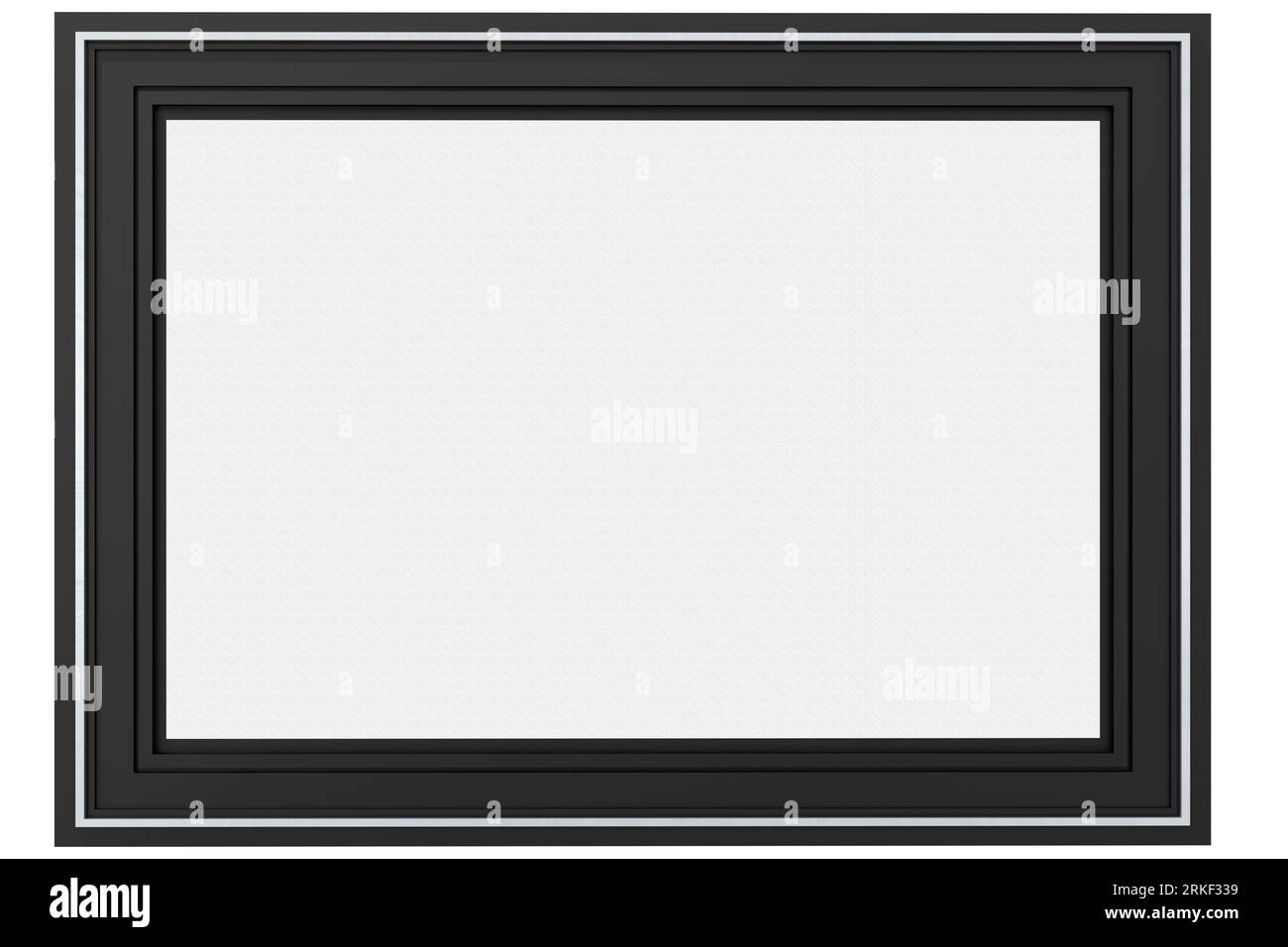 Black frame, with silver border, silver, with central empty space for ...