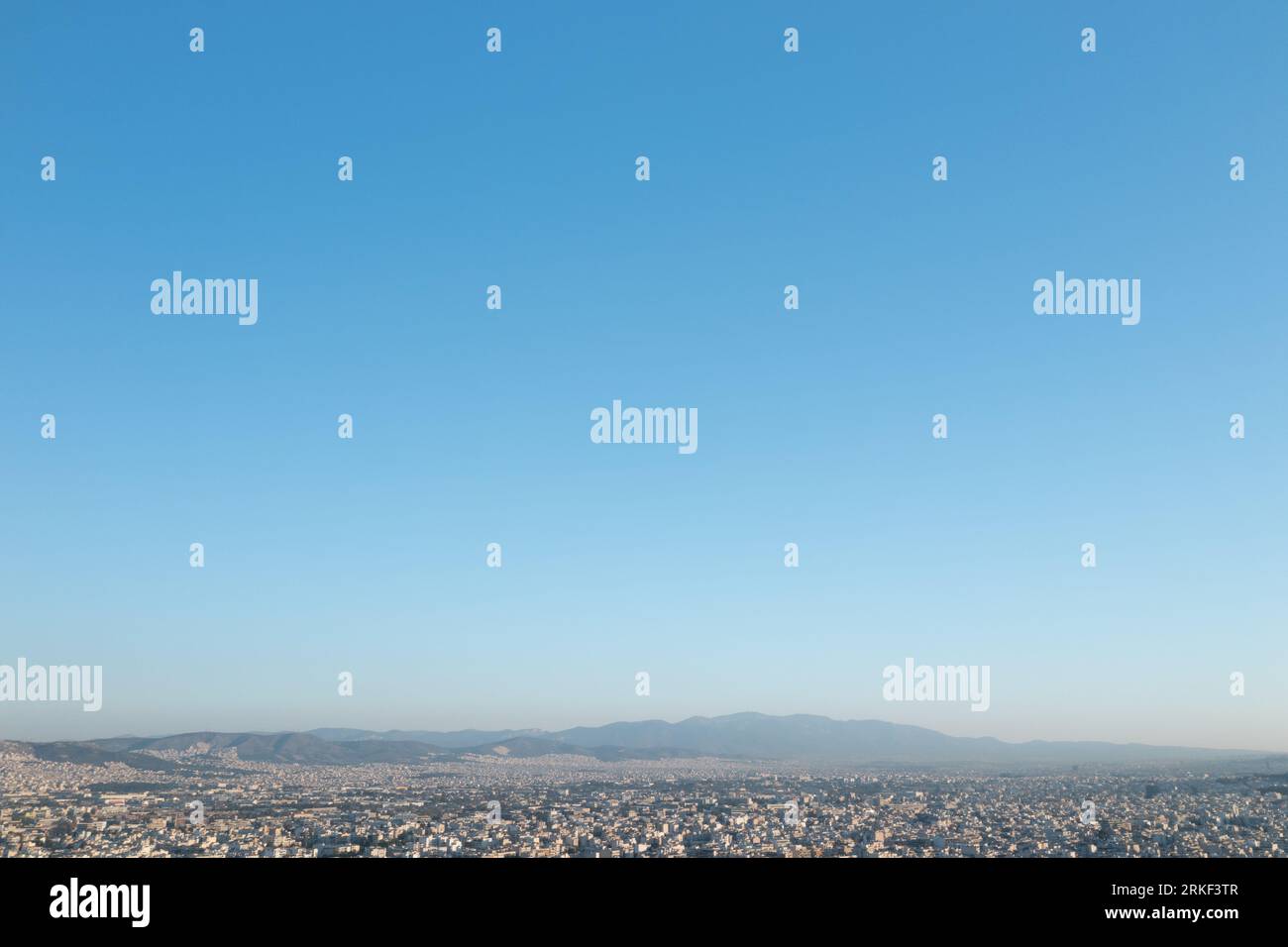 Athens City Center Skyline: Urban Architecture under a Vast Blue Sky ...