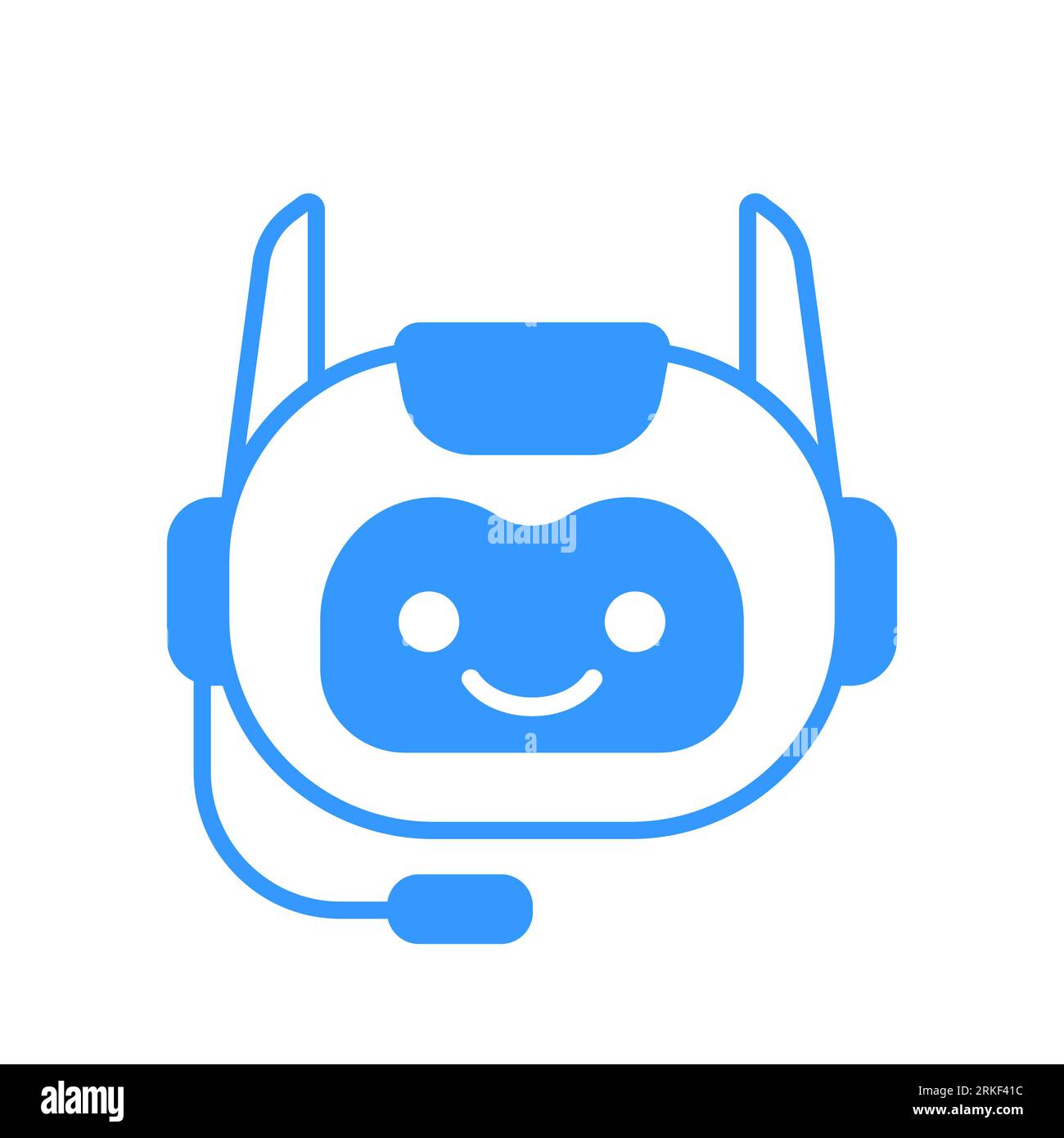 Robotic Assistant Icon with Headset Sign. Robot Chat Bot Icon Vector Design Stock Vector Image ...