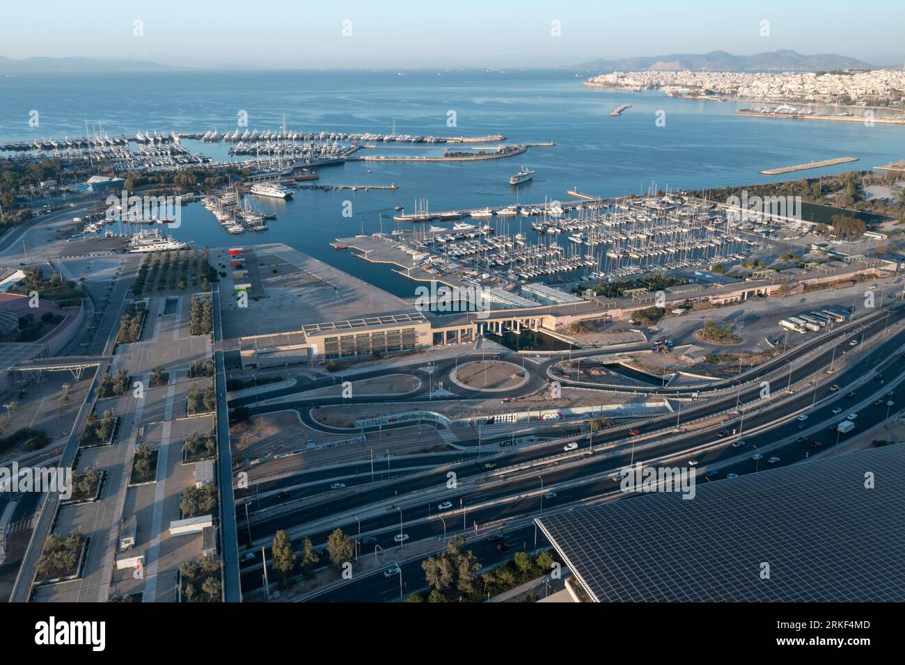 Kallithea Port, Yachts and Poseidon Road Athens at Dawn Stock Photo - Alamy