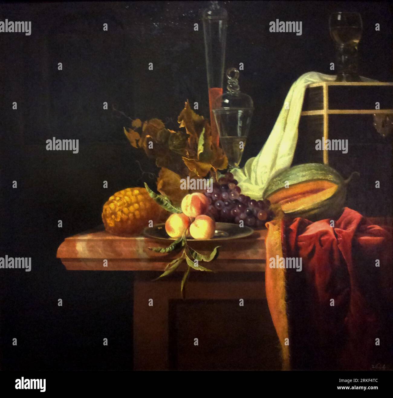 Still Life with Fruit and Glass circa 1670-1680 by Hendrick Fromantiou ...