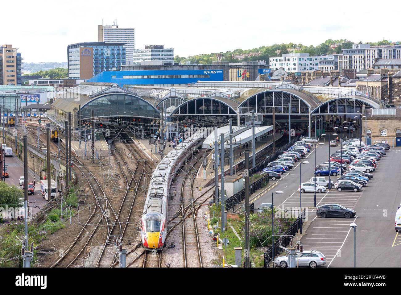 Train leaving Newcastle Railway Station, Neville Road, Newcastle upon ... Train leaving Newcastle Railway Station, Neville Road, Newcastle upon ...