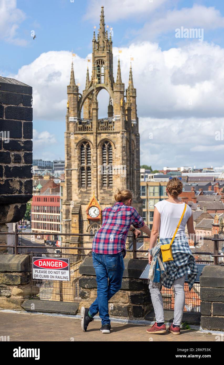 Aerial view of Newcastle Cathedral from Newcastle Castle, The Black ...