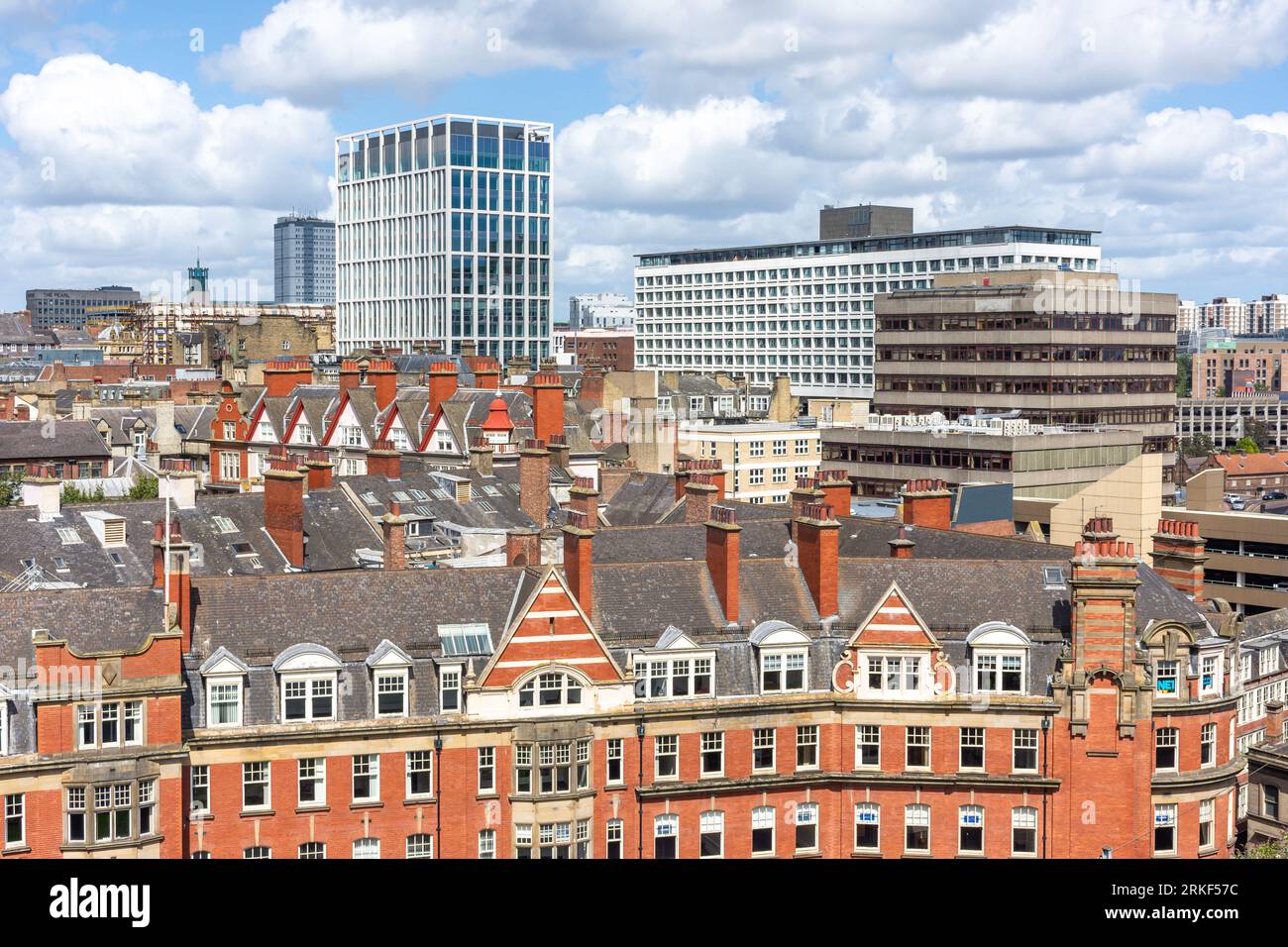 Aerial view of city centre from Newcastle Castle, The Black Gate ...