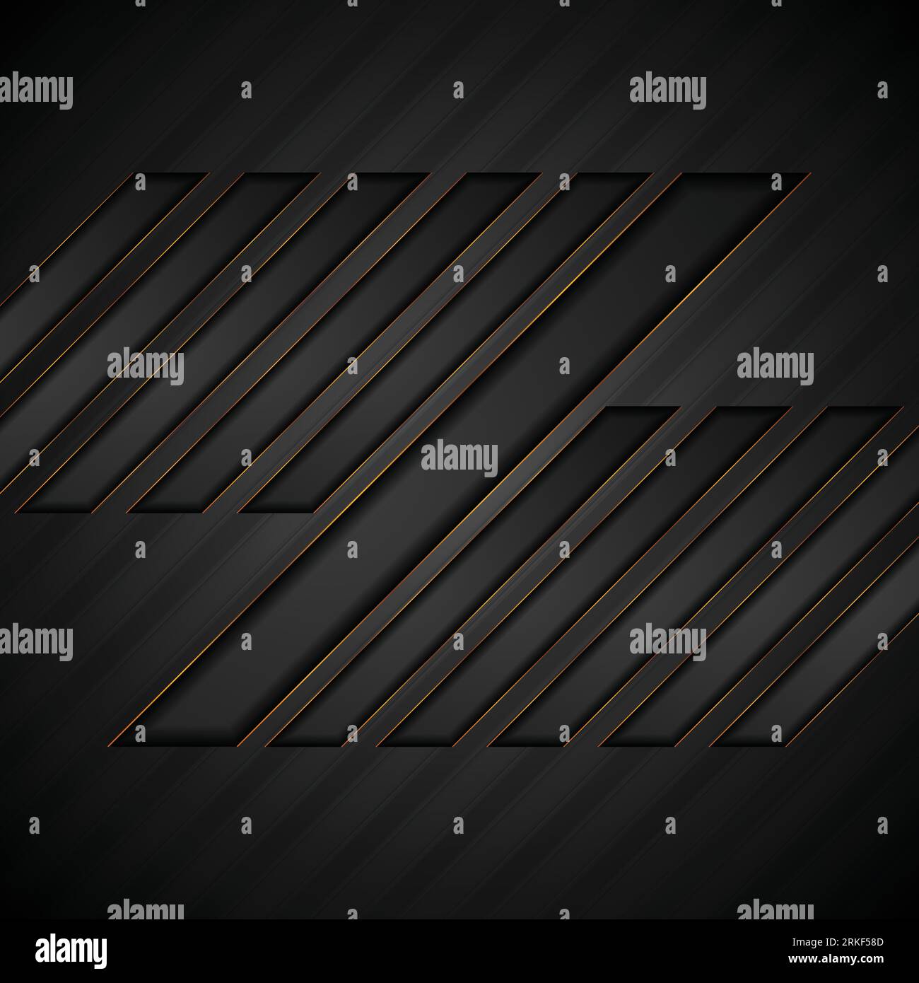 Abstract black geometric tech background with golden lines. Vector ...