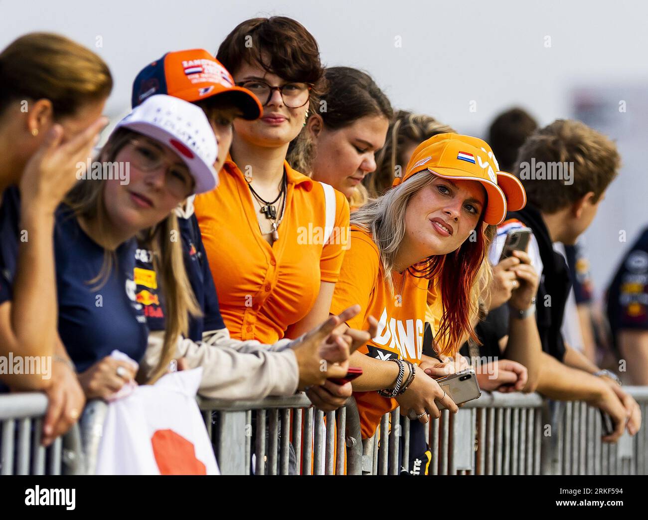 ZANDVOORT - Fans gather on the track ahead of the 1st Free Practice ...