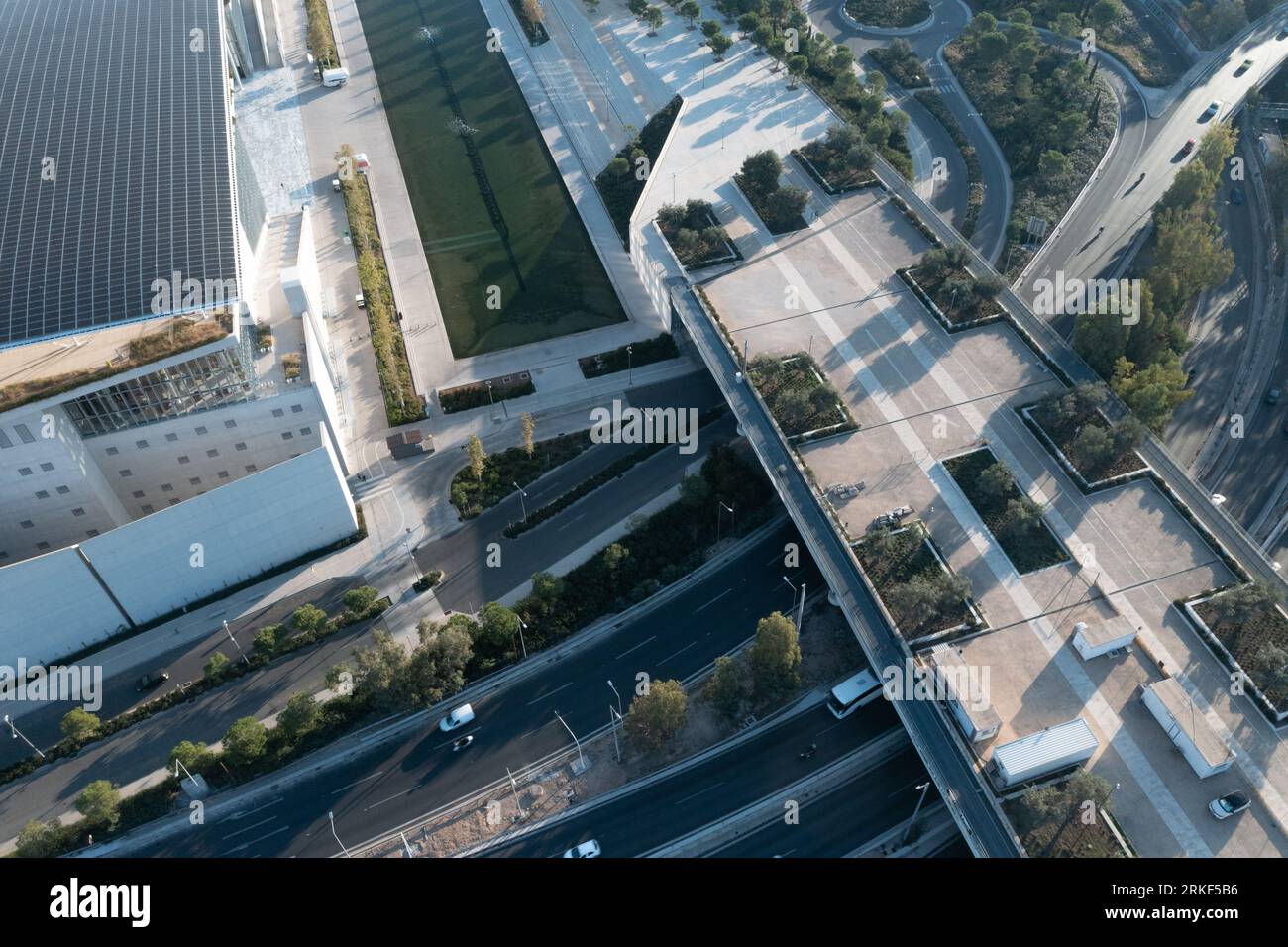 Top View of Leof. Poseidonos: Road Lines and Opera Proximity in Athens ...