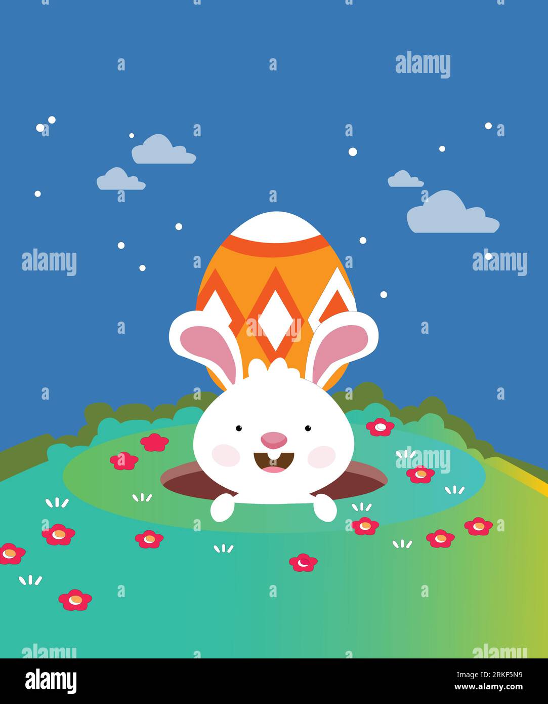 Easter Bunny With Easter Egg Black And White Vector Illustration For Coloring Book Perfect For