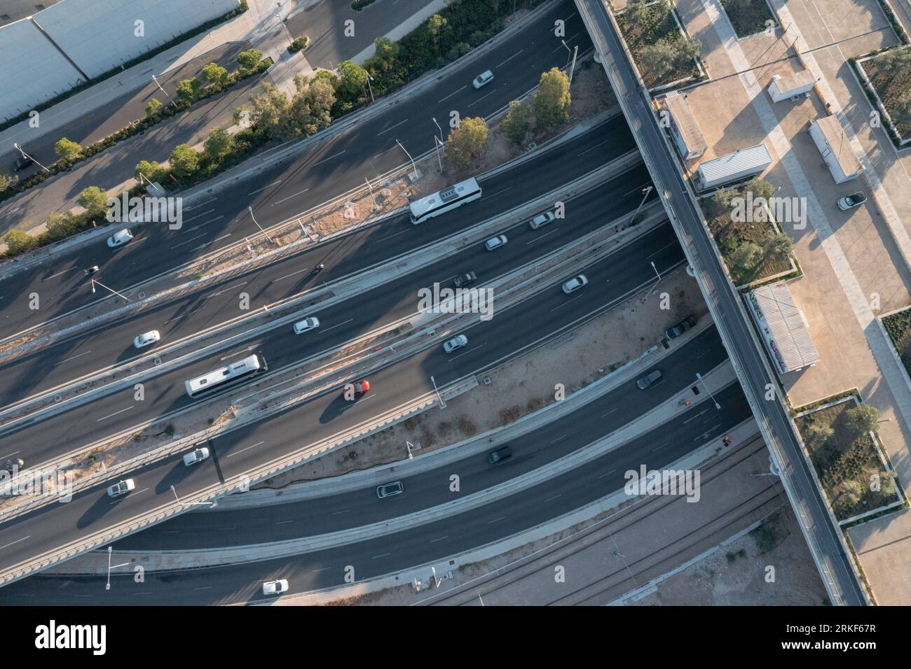 Top View of Leof. Poseidonos: Road Lines and Opera Proximity in Athens ...