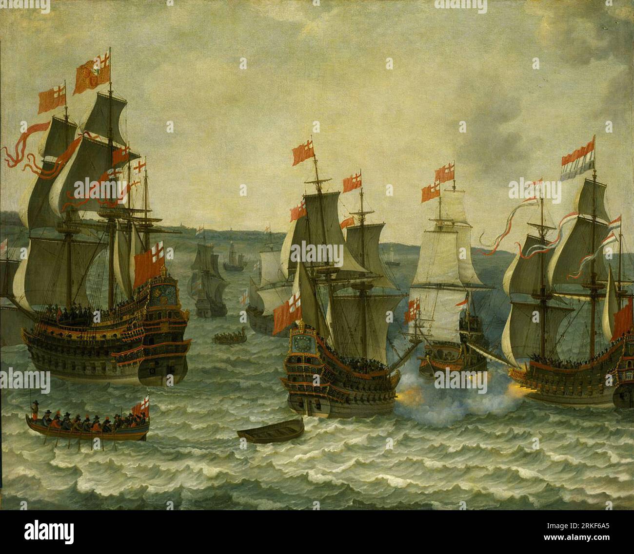 Action Between Ships in the First Dutch War, 1652-54 mid 17th century ...