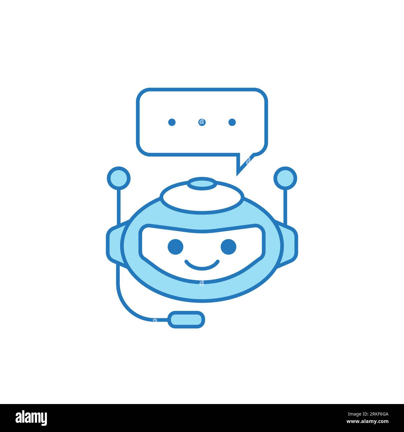 Chatbot Icon or Virtual Assistant Icon Design with Bubble Speech and ...
