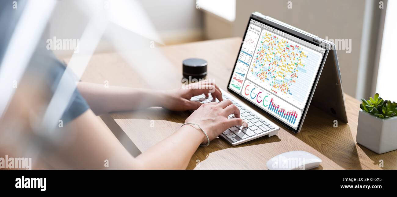 Financial Business Analytics Heatmap Dashboard. Analyst Woman Stock ...