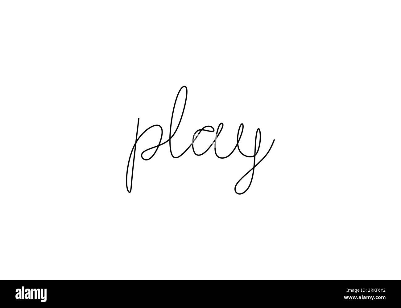 Handwritten play word one line. Hand drawn lettering. calligraphy. One ...