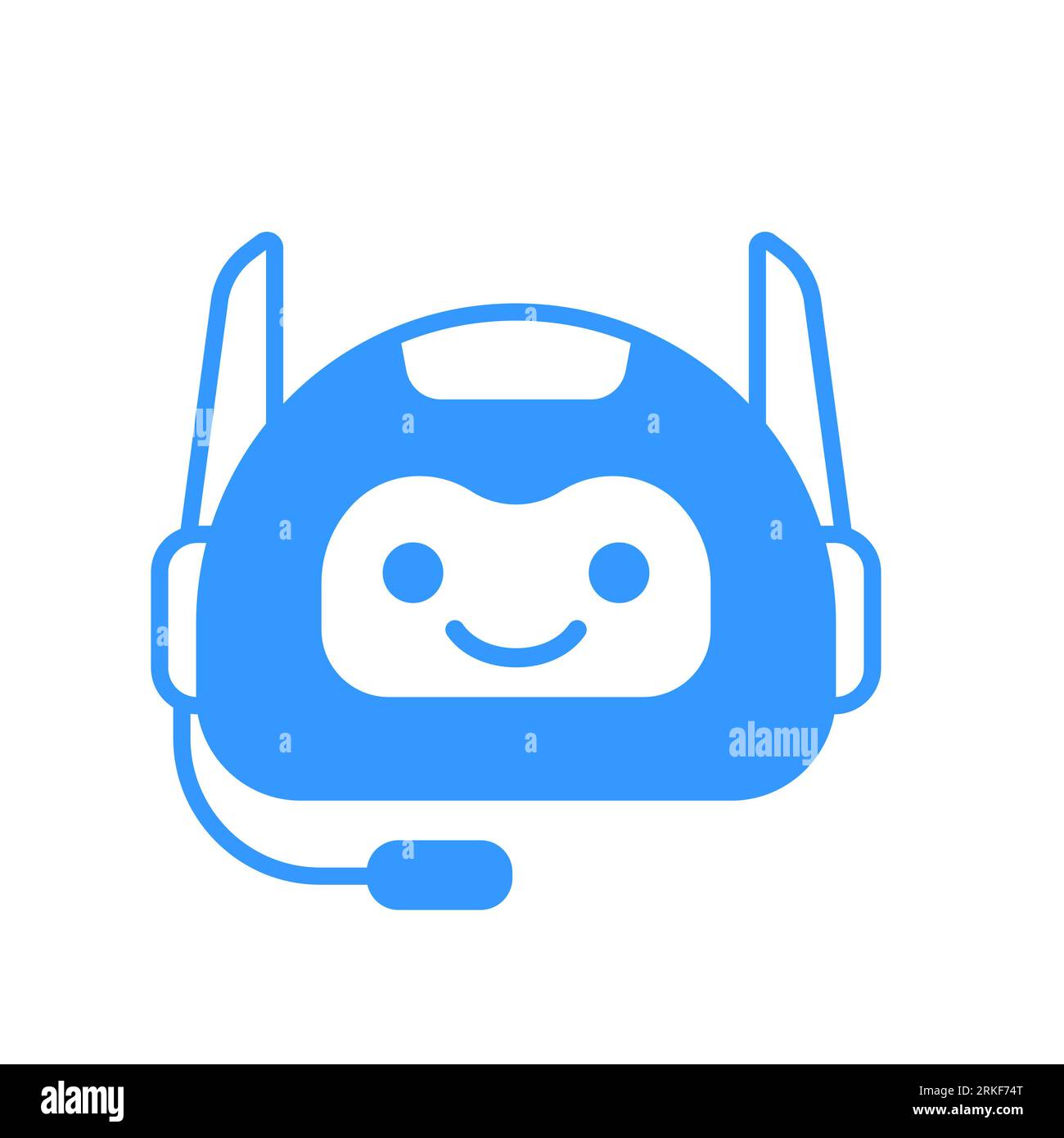 Robotic Assistant Icon with Headset Sign. Robot Chat Bot Icon Vector ...