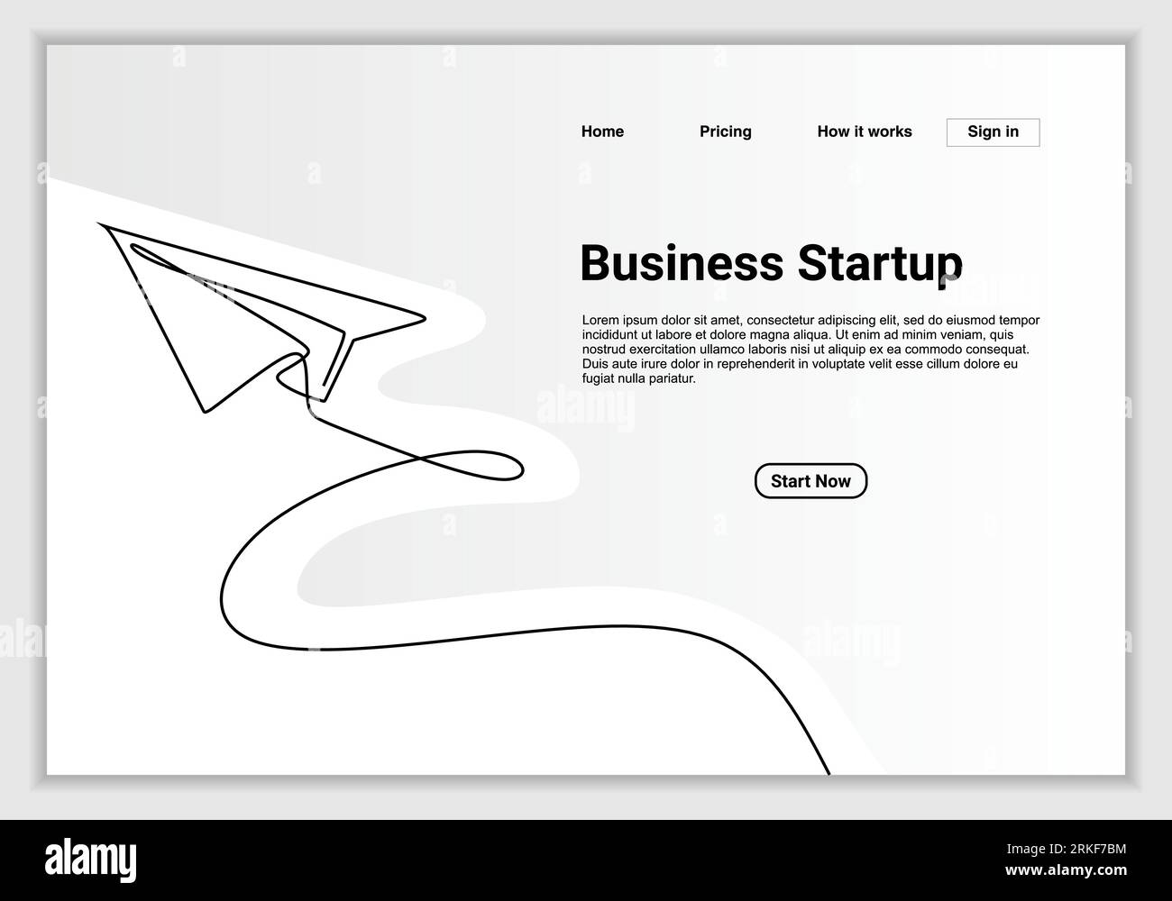 Continuous line drawing of paper airplane. Vector business icon message ...