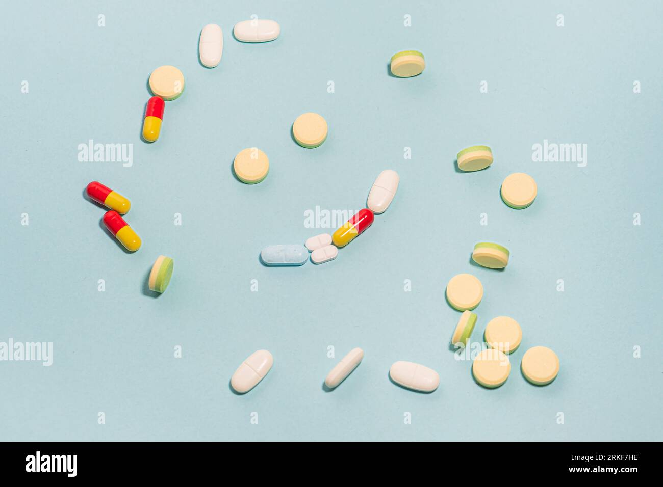 vitamins and supplements background smile emotive Stock Photo - Alamy