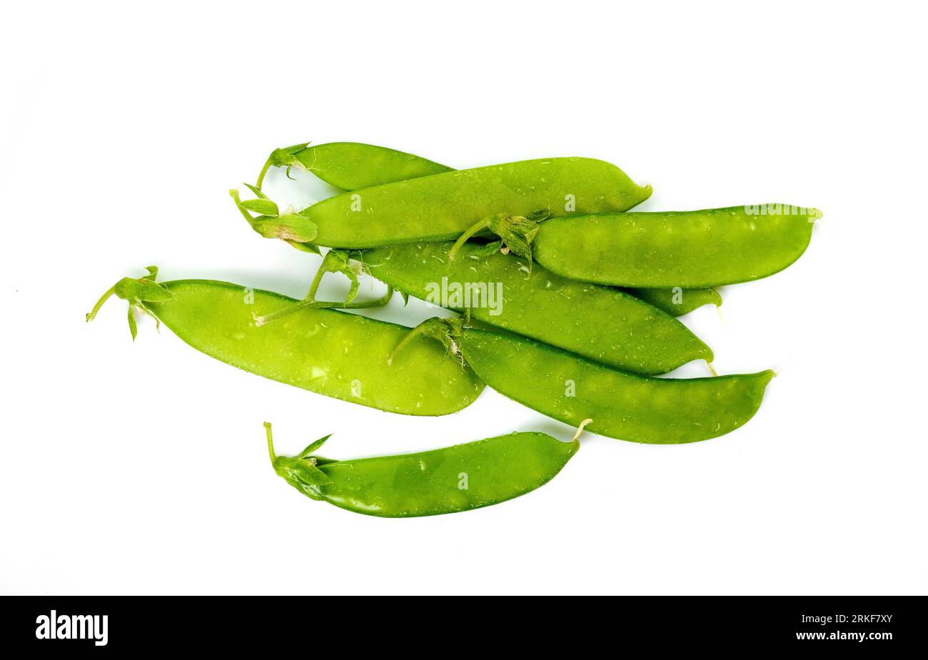Fresh sugar snap pea isolated on white background. Green Snow peas ...