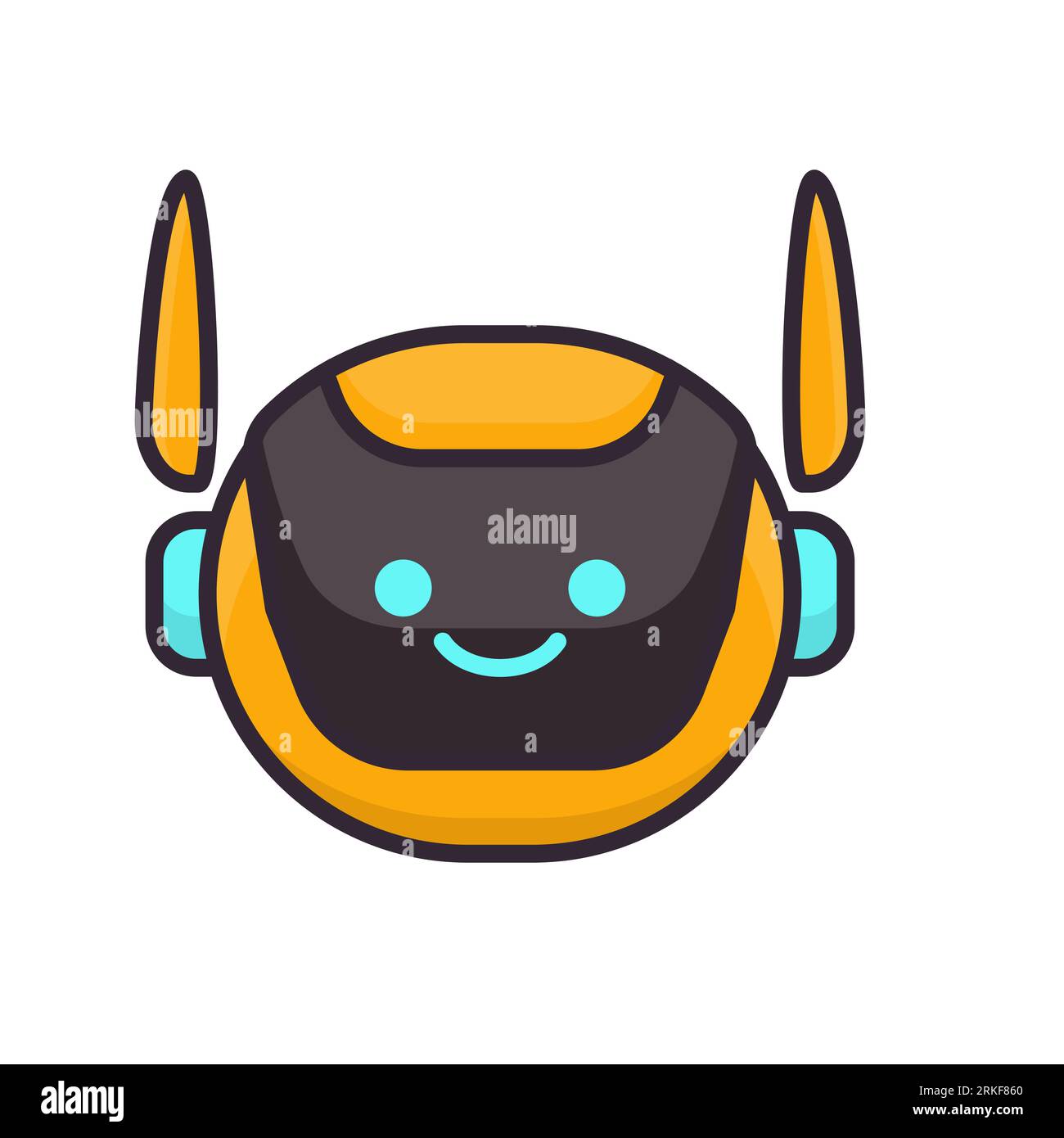 Robot Head Avatar Vector Design. Cartoon Robot Head Icon Design Stock ...