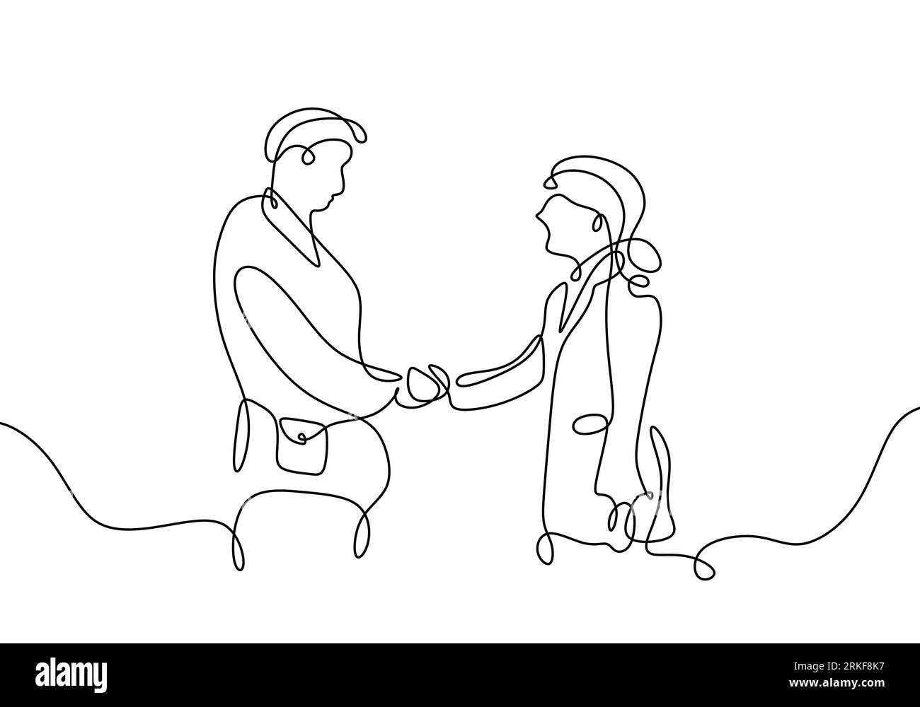 Continuous one line drawing of businessmen hand shaking Stock Vector ...