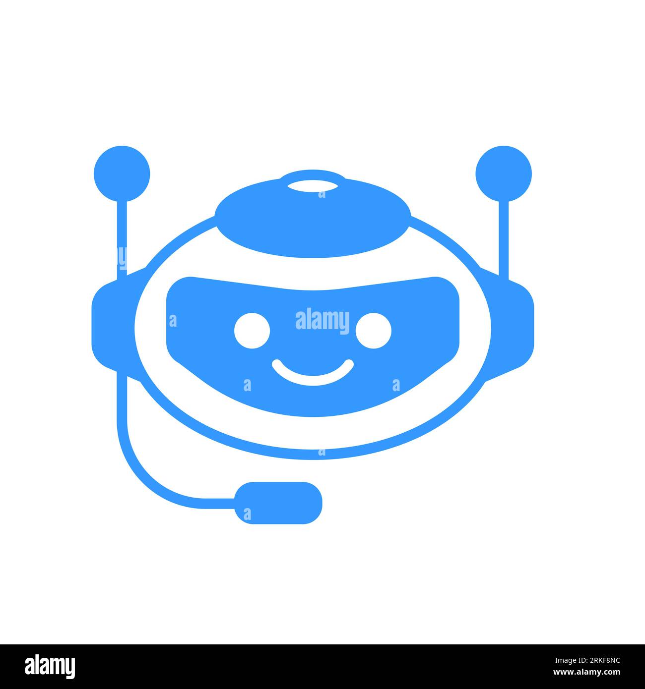 Robotic Assistant Icon with Headset Sign. Robot Chat Bot Icon Vector ...