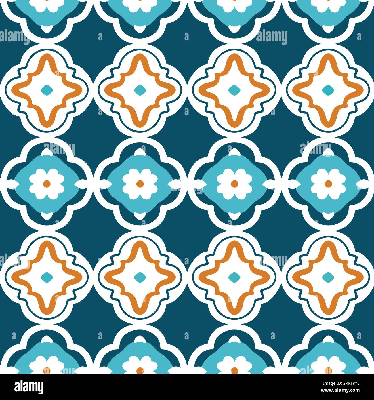 Quatrefoil Outline Blue