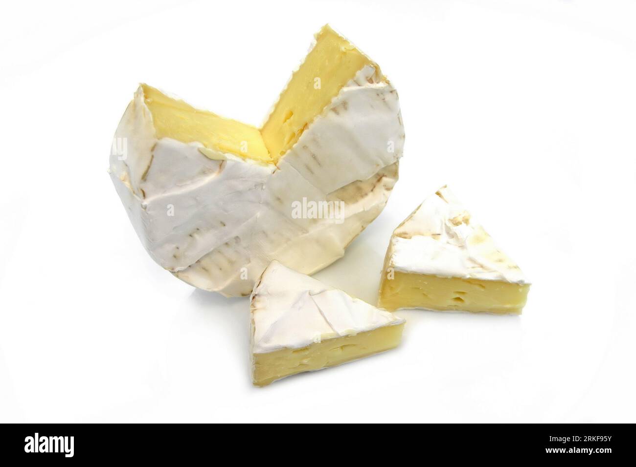 Camembert cheese isolated on white background with clipping path and ...