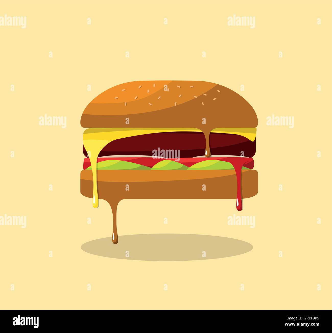 Triple cheeseburger Stock Vector Images - Alamy