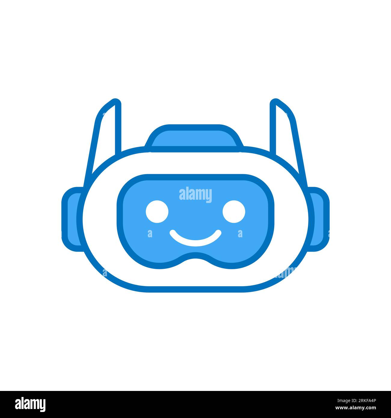 Robot Head Avatar Vector Design. Cartoon Robot Head Icon Design Stock ...
