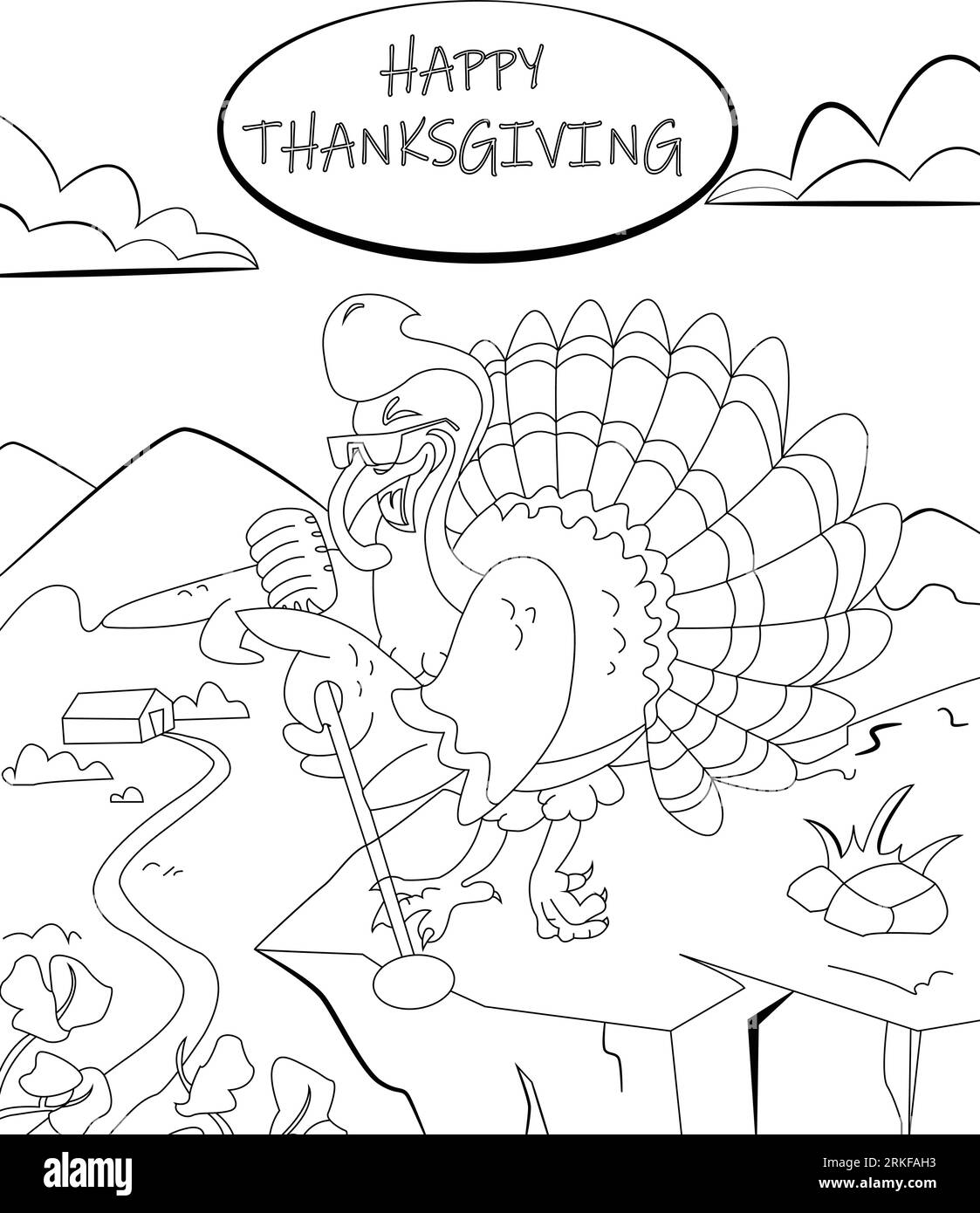 Happy Thanksgiving Clip Art Black And White