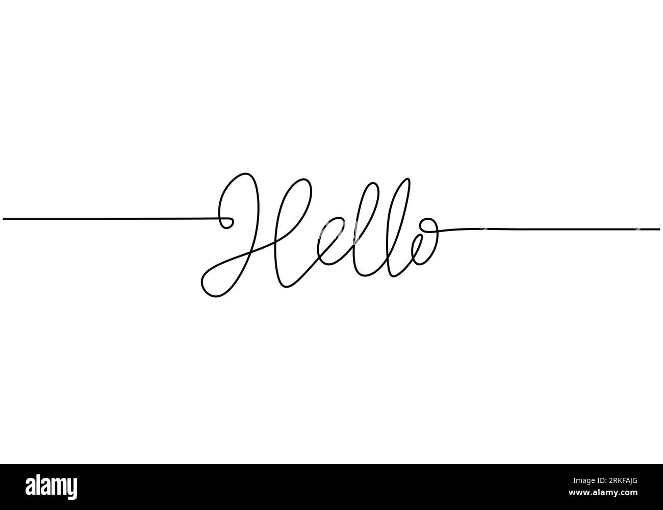 HELLO handwritten inscription. Hand drawn lettering. calligraphy. One ...