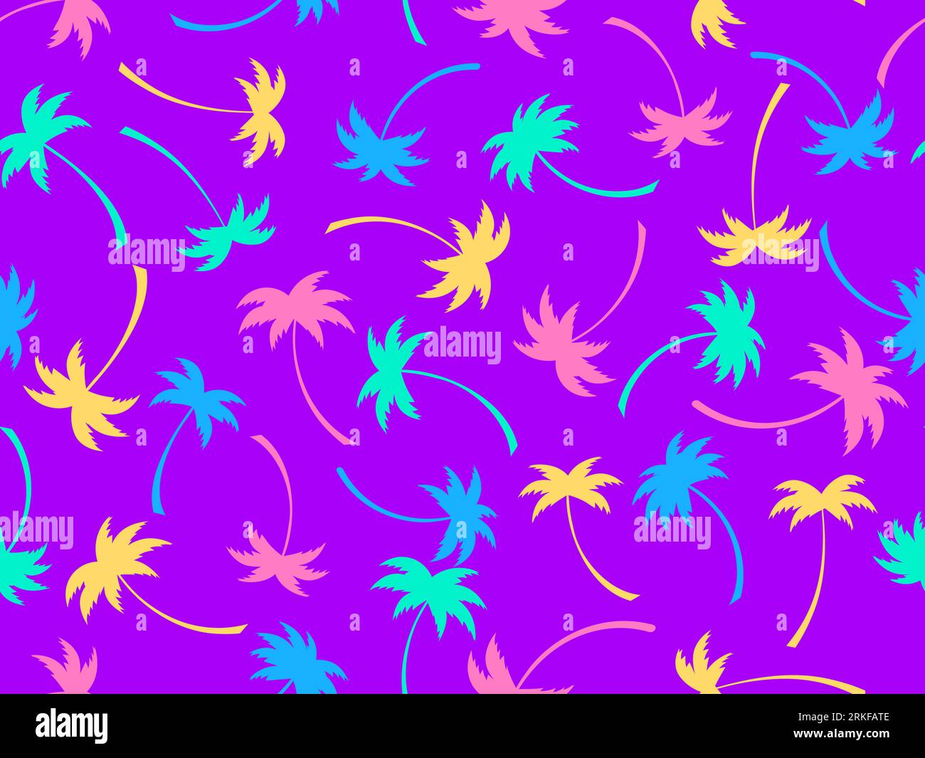 Colorful palm trees seamless pattern. Vintage tropical wallpaper ...