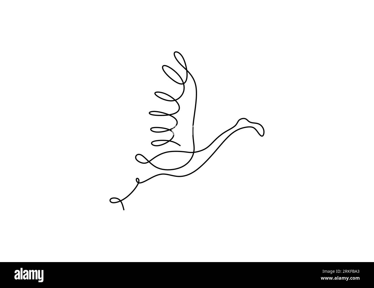 Flamingo one line drawing Black and White Stock Photos & Images - Alamy