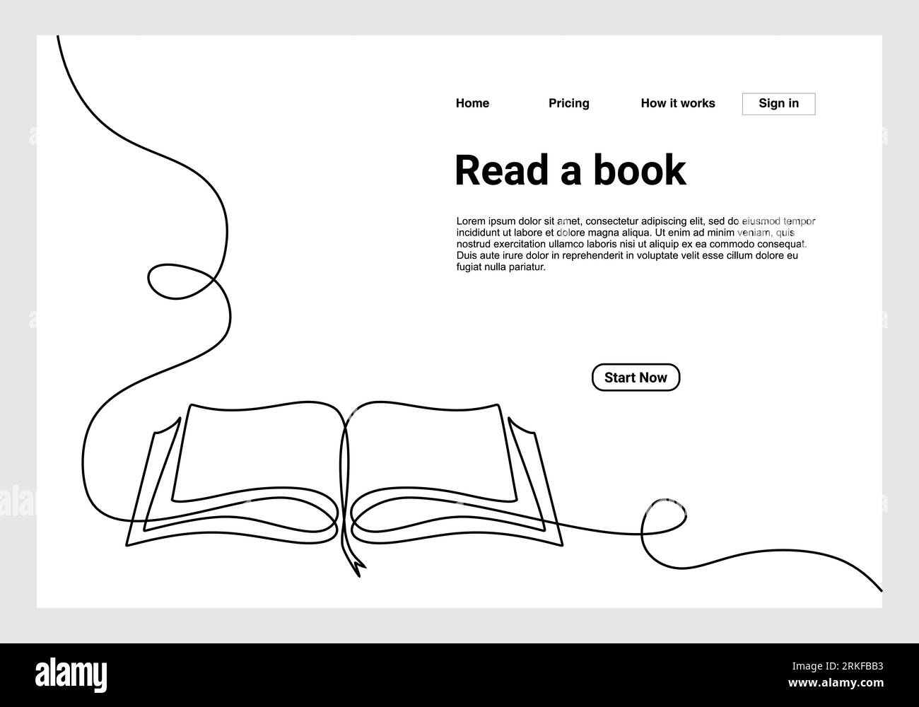 Continuous one line drawing open book with flying pages. illustration education supplies back to ...