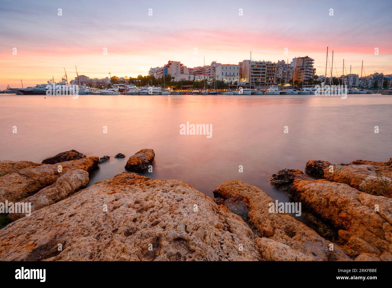 Evening view of Zea Marina in Athens, Greece Stock Photo - Alamy