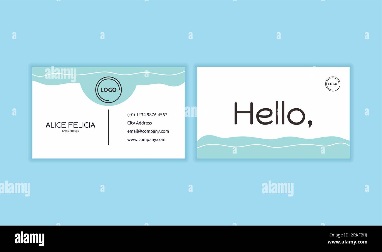 Creative and beautiful, horizontal business card, name card or visiting ...