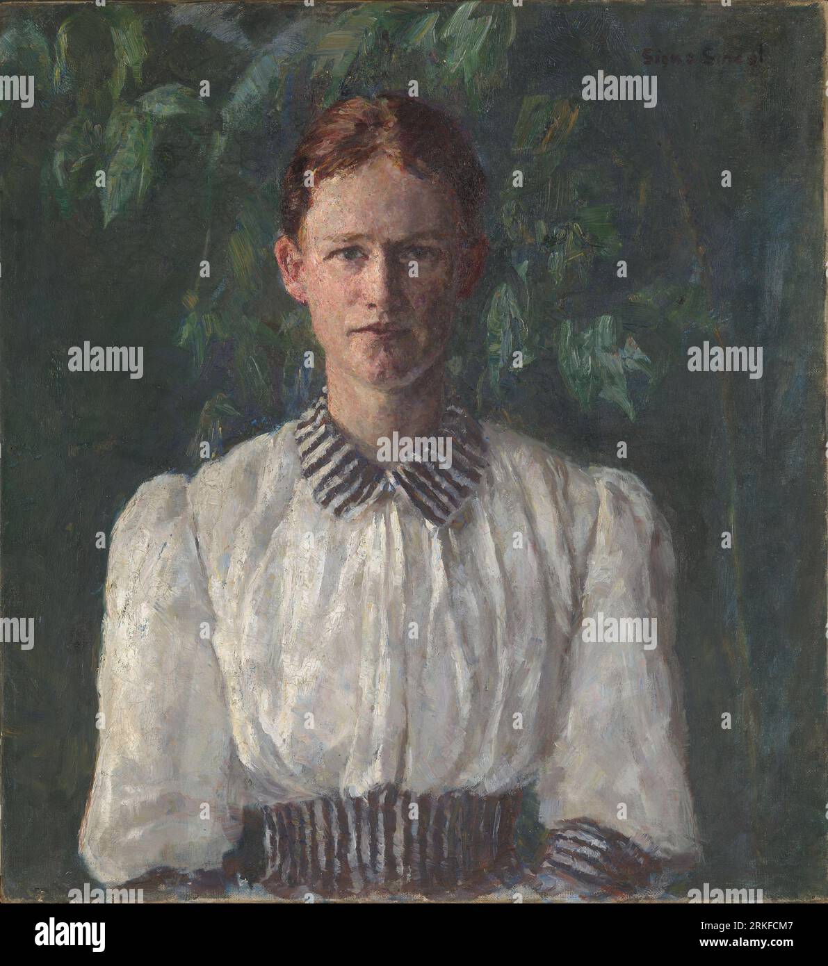 Portrait of the Painter Helga Ring (Reusch) 1890 by Signe Scheel Stock ...