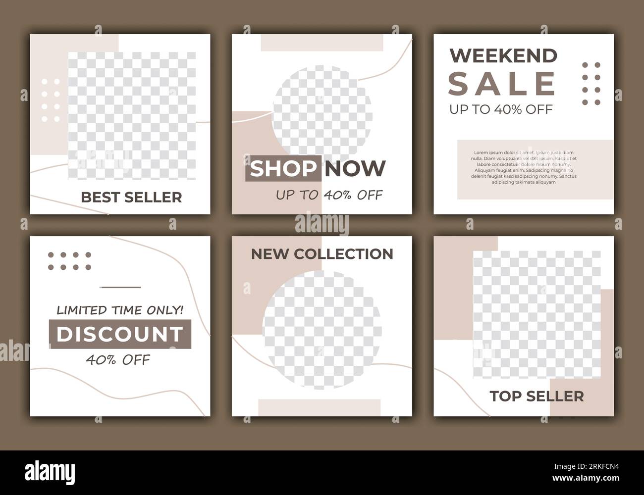 Social media main feed and post creative vector set. Background ...