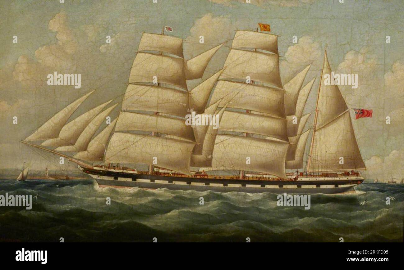 The barque 'Scottish Prince' by Richard Ball Spencer Stock Photo - Alamy