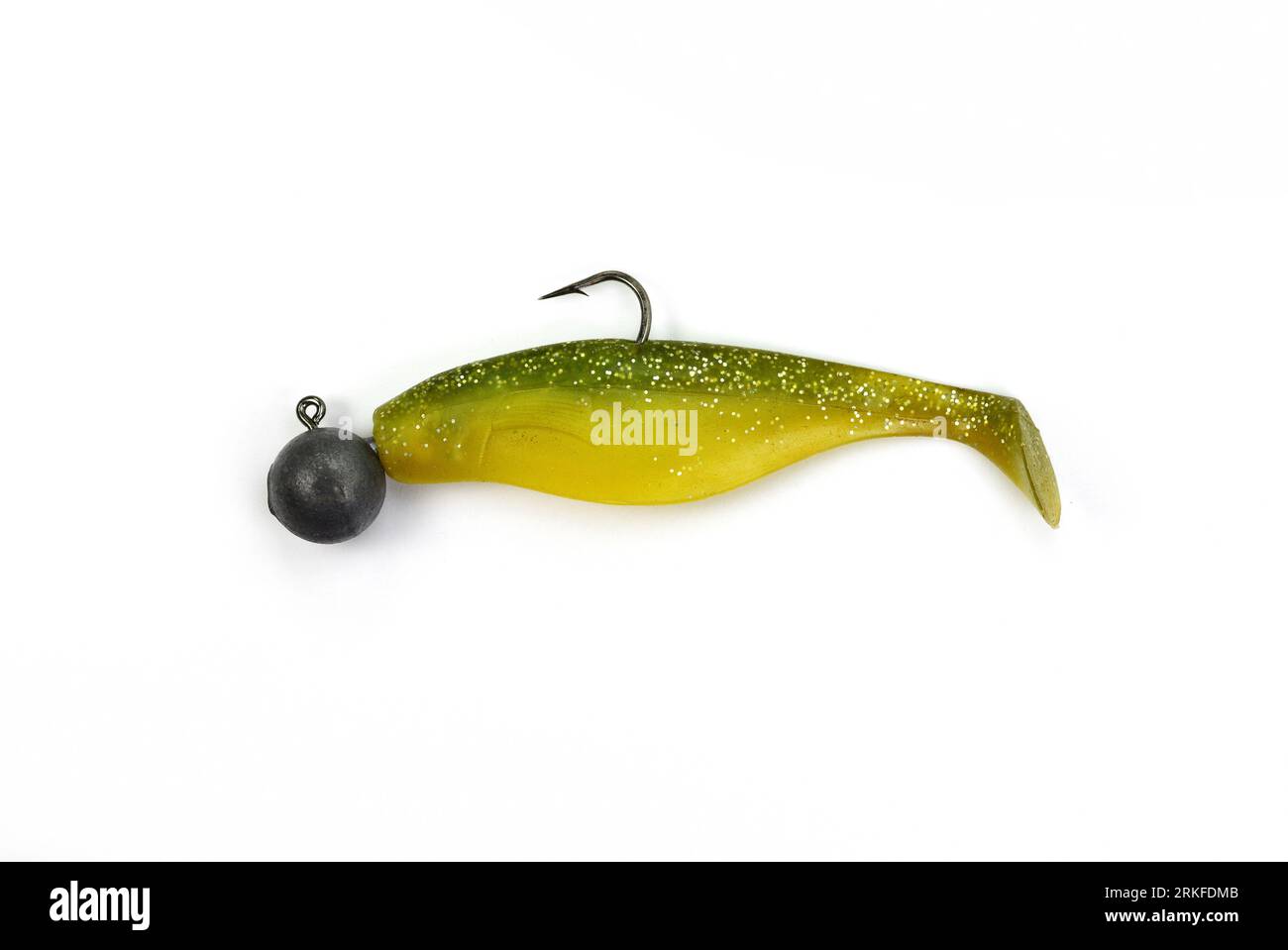 Silicon Fishing Twisters with Hook and Sinker Isolated on White ...