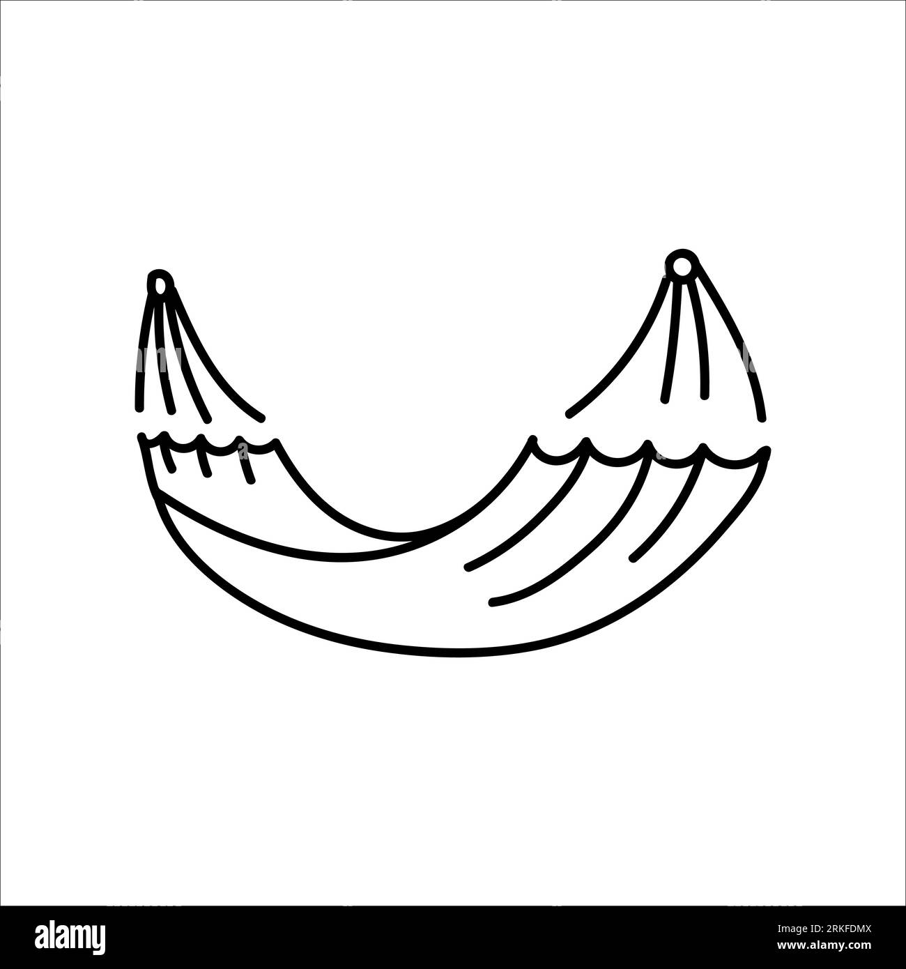 Hand drawn doodle hammock icon. Simple outdoor black outine element for ...