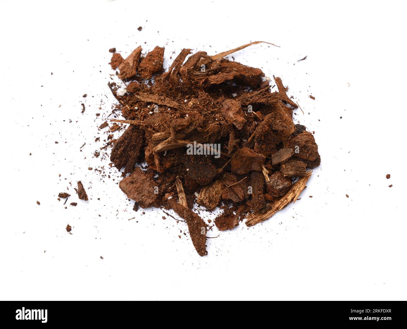 High Angle Close Up Detail of a Pile of Aged Pine Bark and Coconut ...