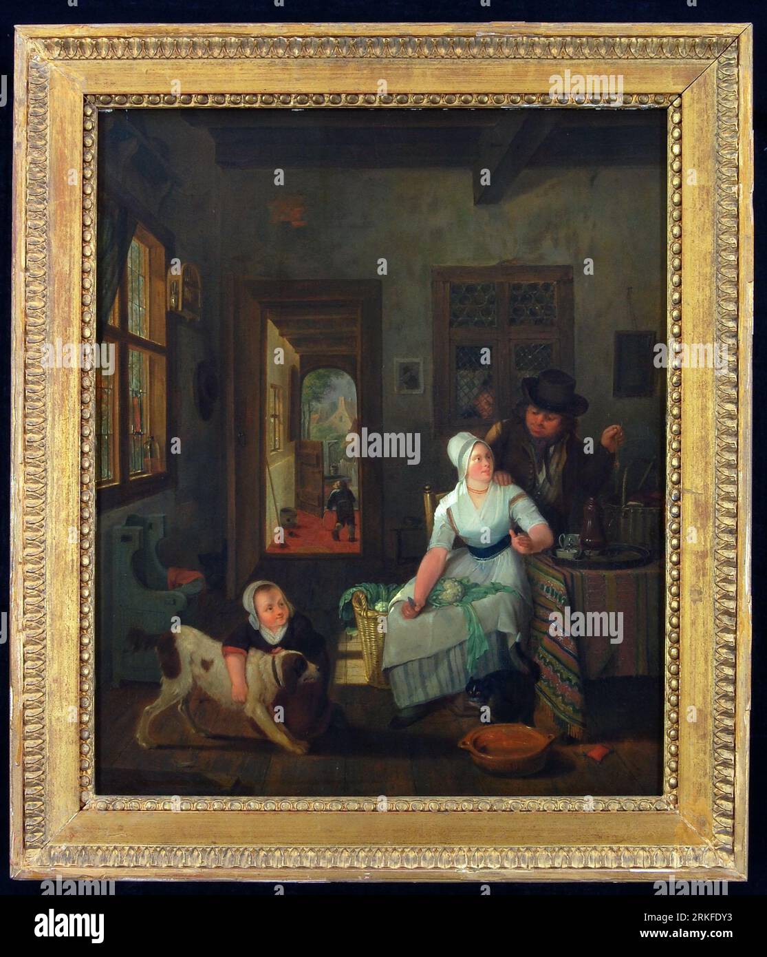 Interieur met figuren by Johann Baptist Scheffer Stock Photo - Alamy