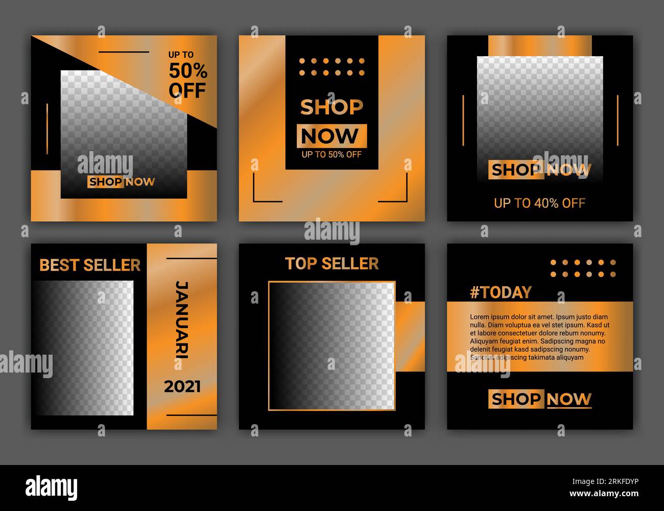 Social media post collection set. Puzzle template pack for creature ...