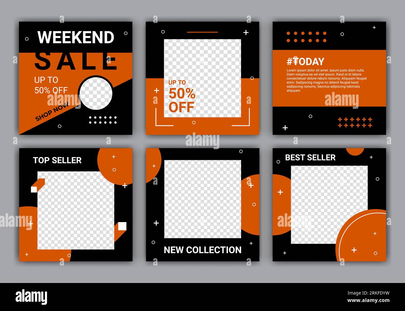 Set of editable minimal square banner template design for ig feed post ...