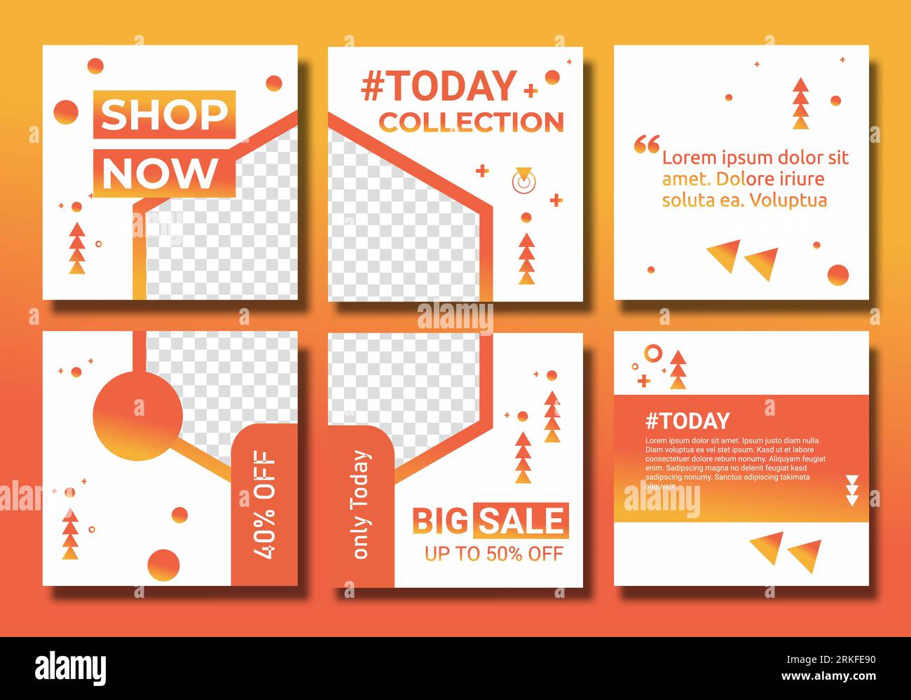 Ig main feed and post creative vector set. Web banner ads for promotion ...