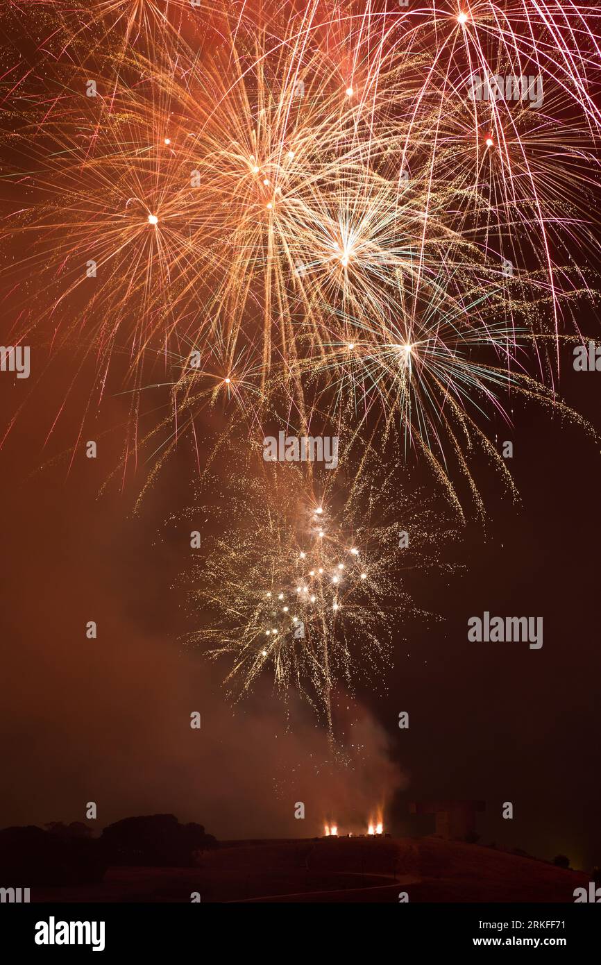 Fireworks night in Gijón, Asturias, northern Spain. They are celebrated ...