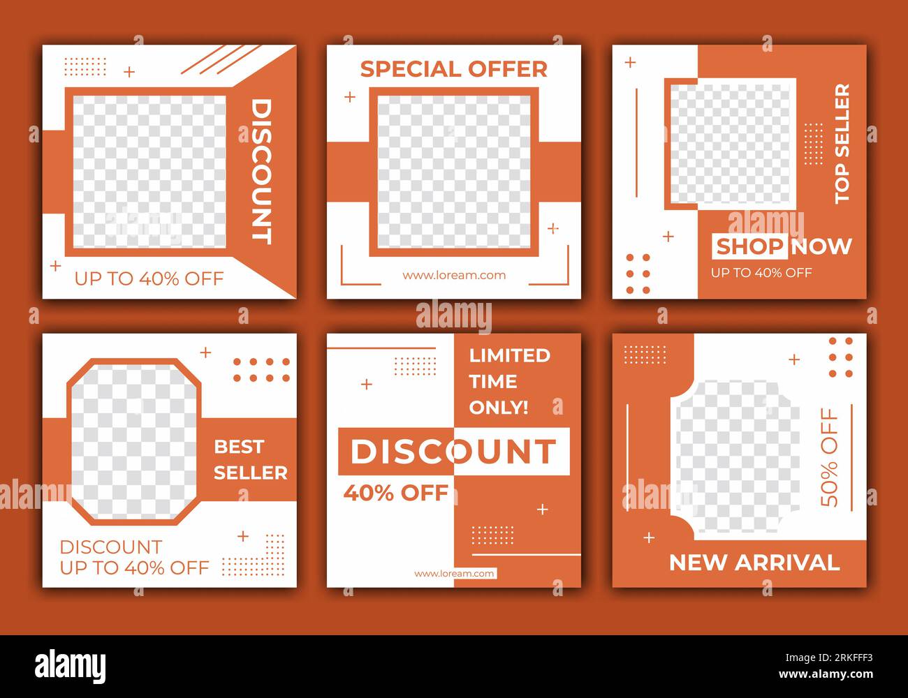 Set of social media feed layouts. Insert your photos and text, create ...