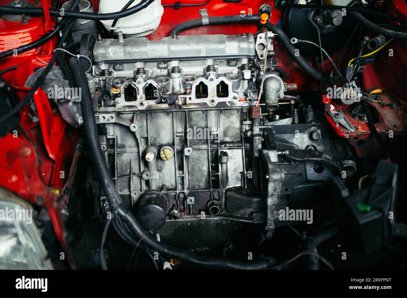 Old car engine Stock Photo - Alamy