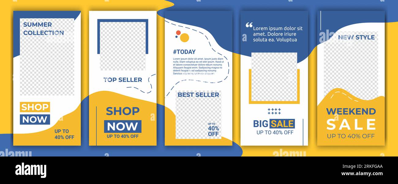 Banners bundle kit set of social media ig story. Layout for promotion ...